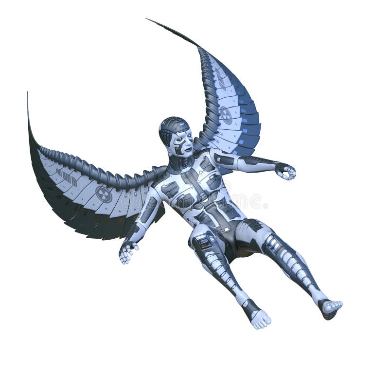 3D rendering of wing man stock illustration. Illustration of science ...