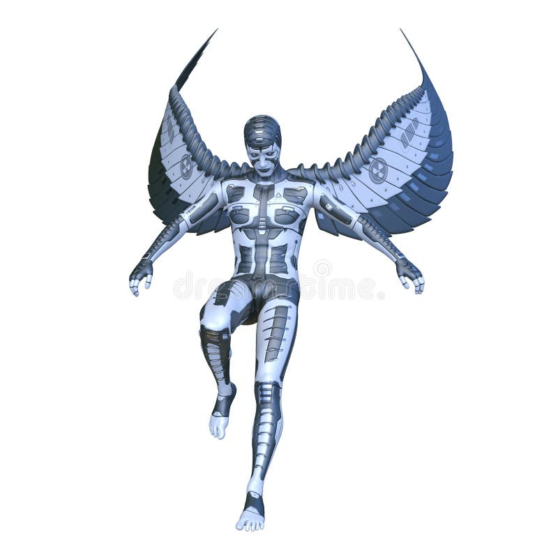 3D rendering of wing man stock illustration. Illustration of science ...