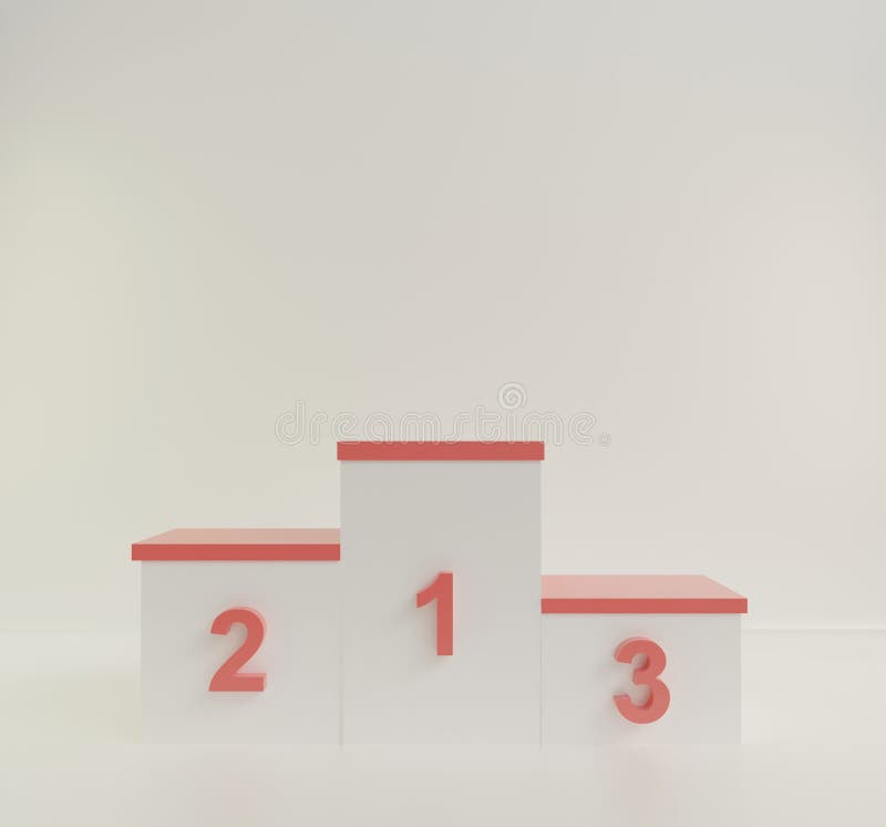 3D Rendering Winner Podium with Rank Number for Contest and Competition ...