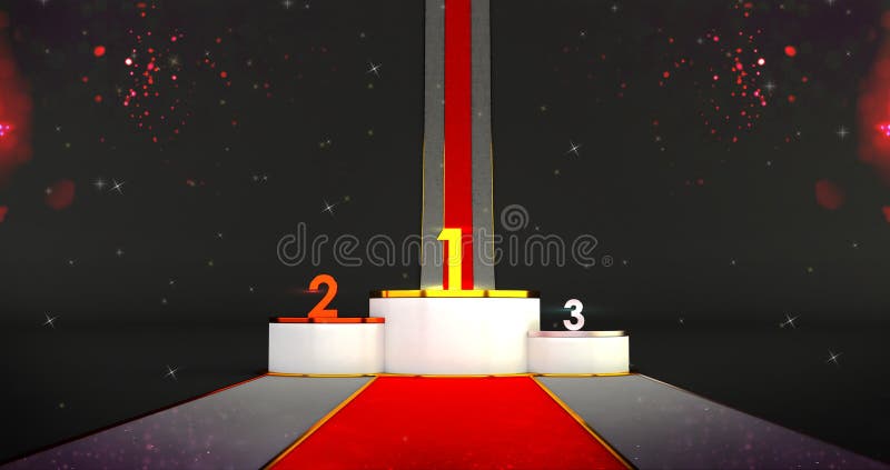 3D Rendering of Winners Podium. Gold, Silver and Bronze Podium with ...