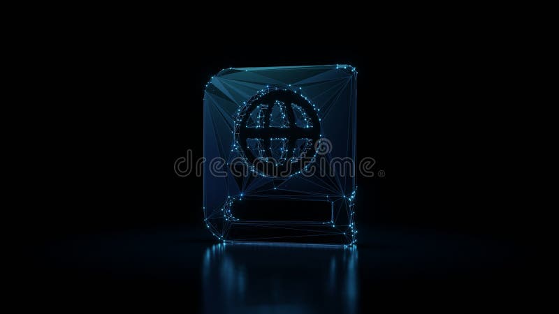 3d Rendering Wireframe Neon Glowing Symbol of Atlas on Black Background ...