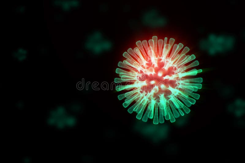 3D Rendering Wireframe Virus for Covid-19 Coronavirus Outbreak Concept ...