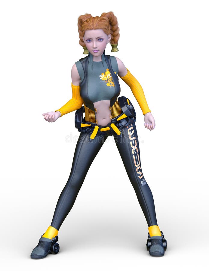 3D Rendering of Woman in Costume Stock Illustration - Illustration of ...
