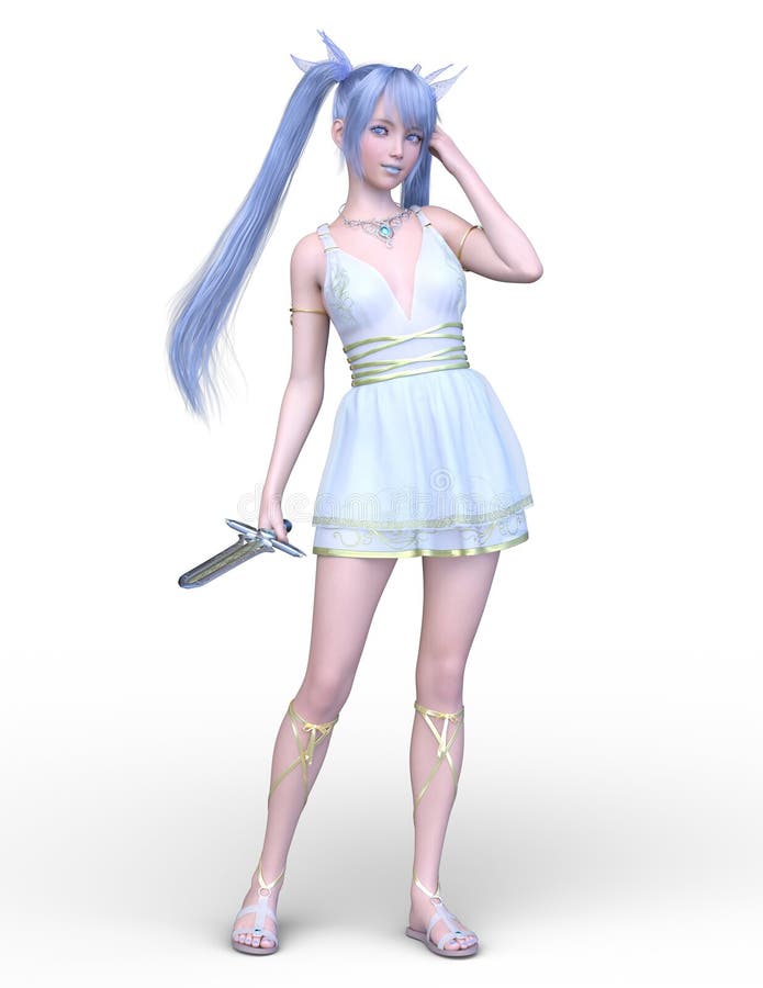 3D Rendering of Woman in Costume Stock Illustration - Illustration of ...