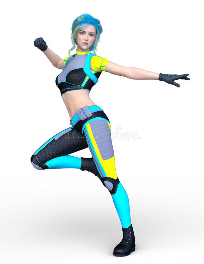 3D Rendering of Woman in Costume Stock Illustration - Illustration of ...