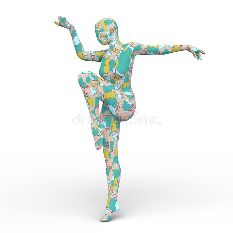3D Rendering of a Woman Posing Stock Illustration - Illustration of ...