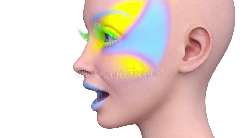 3D Rendering of a Woman S Face Close-up Stock Footage - Video of body ...