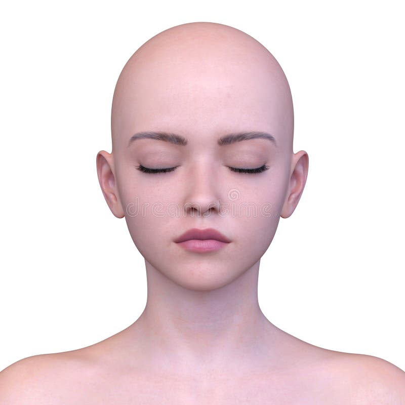 3D Rendering of a Woman S Face Close-up Stock Illustration ...