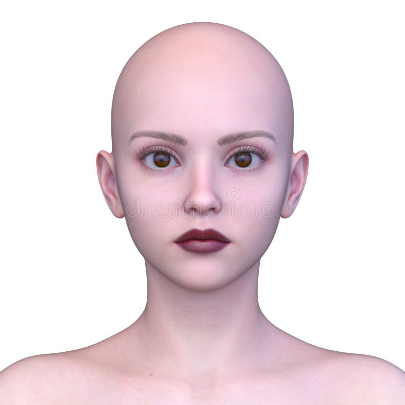 3D Rendering of a Woman S Face Close-up Stock Illustration ...