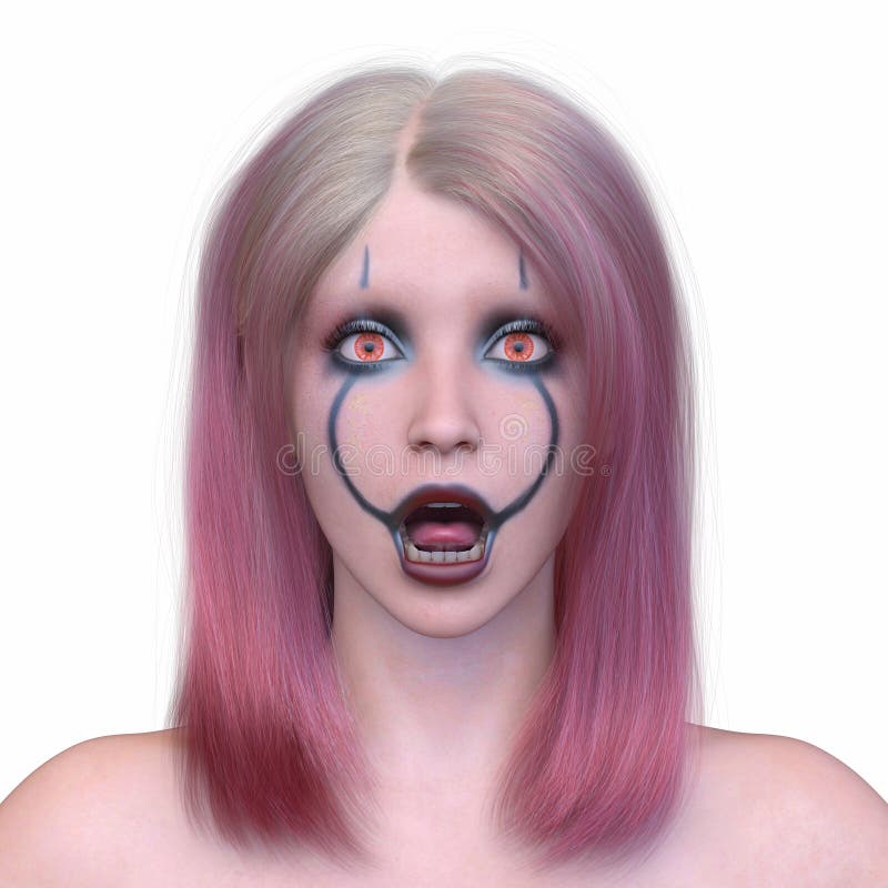 3D Rendering of a Woman S Face Close-up Stock Illustration ...