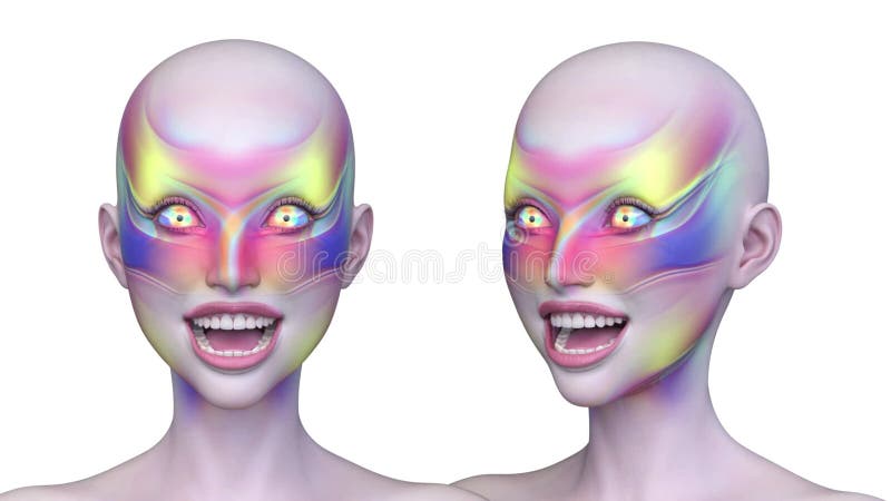 3D Rendering of a Woman S Face Close-up Stock Video - Video of makeup ...