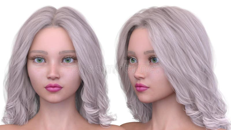 3D Rendering of a Woman S Face Close-up Stock Footage - Video of ...