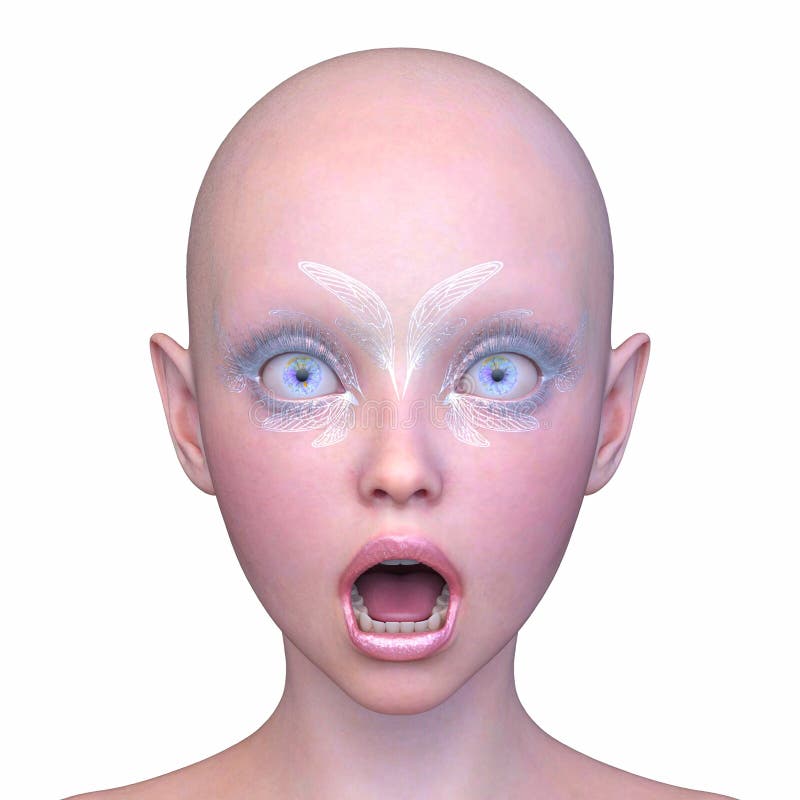 3D Rendering of a Woman S Face Close-up Stock Illustration ...