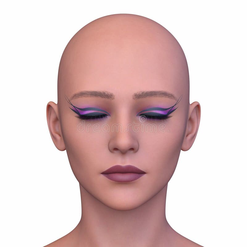 3D Rendering of a Woman S Face Close-up Stock Illustration ...