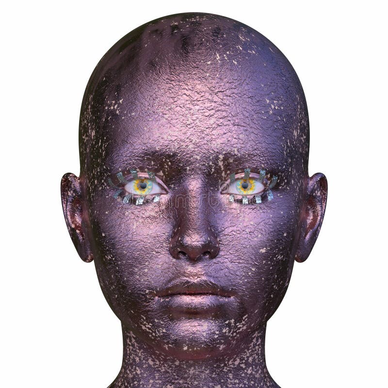 3D Rendering of a Woman S Face Close-up Stock Illustration ...