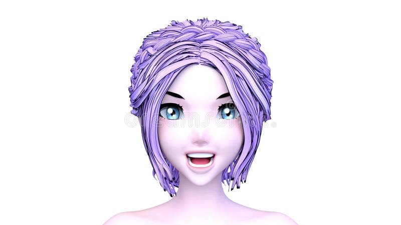 3D Rendering of a Woman S Face Close-up Stock Video - Video of hair ...