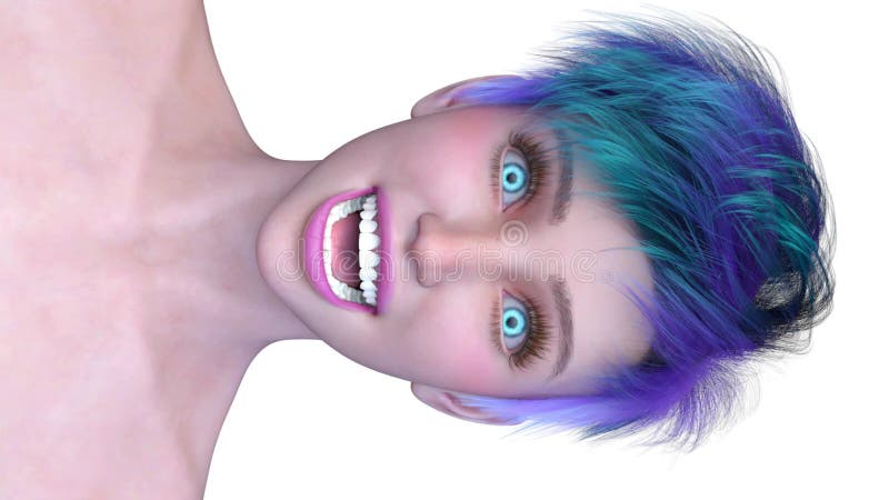 3D Rendering of a Woman S Face Close-up Stock Video - Video of front ...