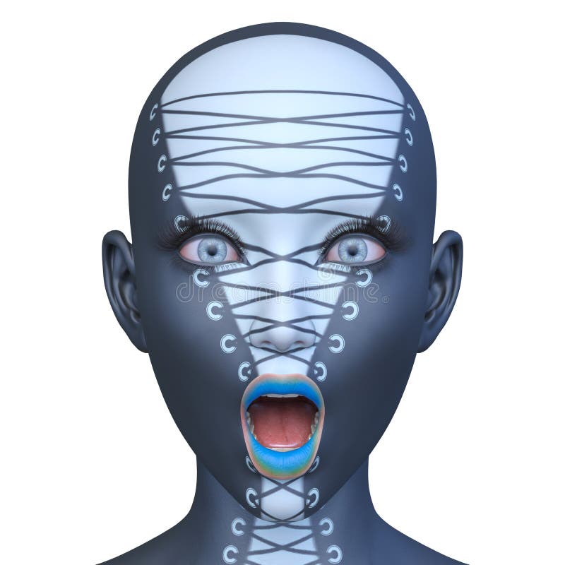 3D Rendering of a Woman S Face Close-up Stock Illustration ... 3D Rendering of a Woman S Face Close-up Stock Illustration ...
