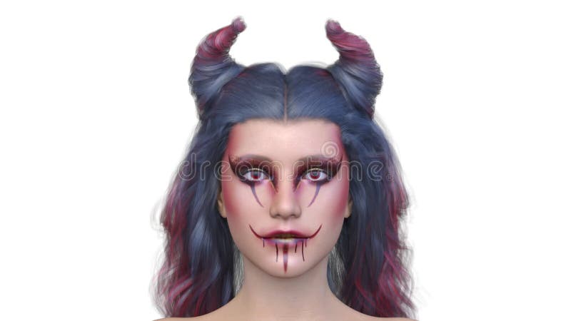 3D Rendering of a Woman in Witch Makeup Stock Footage - Video of wizard ...