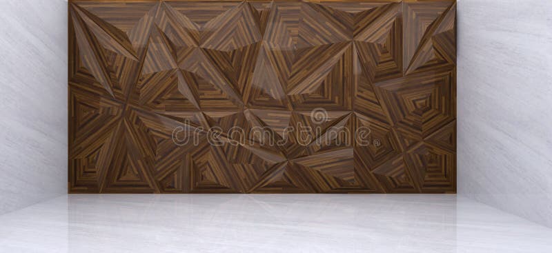 3D Rendering of Wood Polygon Wall Stock Illustration - Illustration of ...