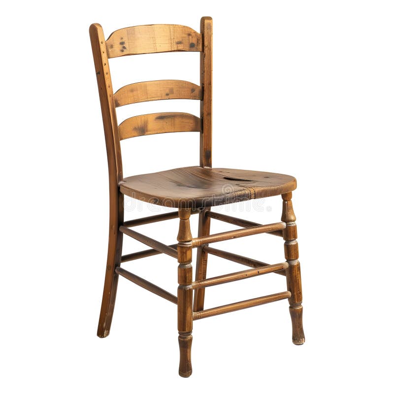 3D Rendering of a Wooden Chair on Transparent Background - Ai Generated ...