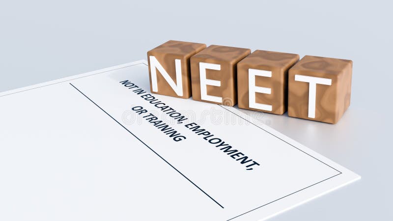 A 3D Rendering of Wooden Shape Blocks Forms the Word "NEET" Stock ...
