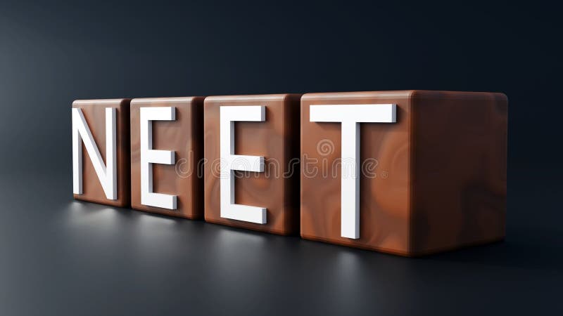 A 3D Rendering of Wooden Shape Blocks Forms the Word "NEET" Stock ...