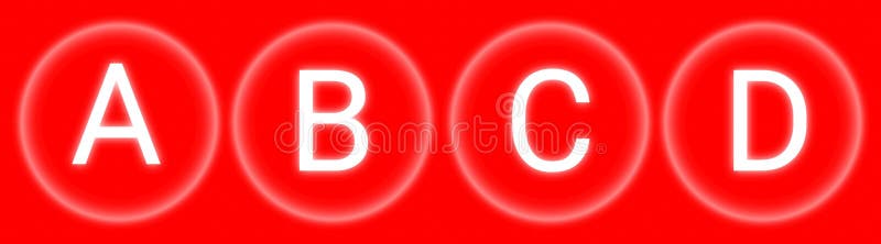 3D Rendering of the Word ABCD on a Red Background Stock Illustration ...