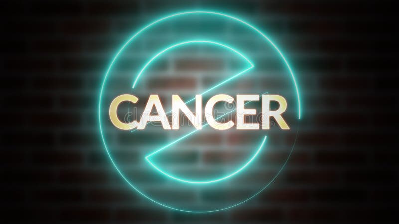 3D Rendering of Text CANCER Against the Background of Brick, Computer ...