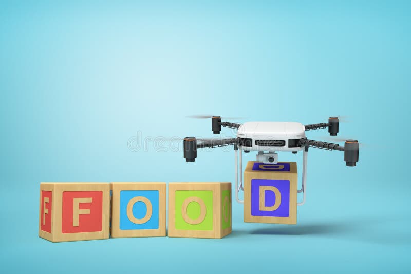 3d Rendering of ABC Blocks and Drone Stock Illustration - Illustration ...