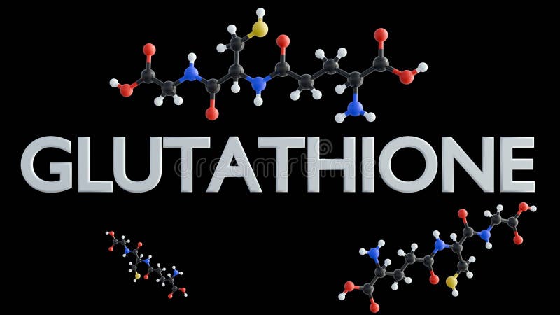 A 3D Rendering of the Word "Glutathione" and Its Chemical Structure ...