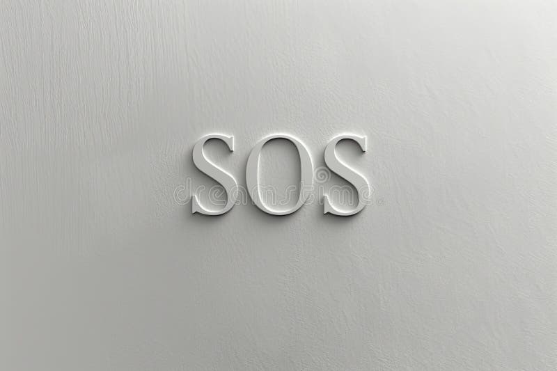 3d Rendering of the Word SOS on a White Background with a Shadow Stock ...