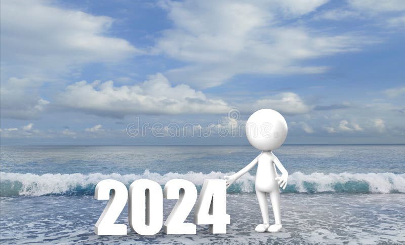 3d Rendering of Wording 2024 with Nice Backbround View Stock ...