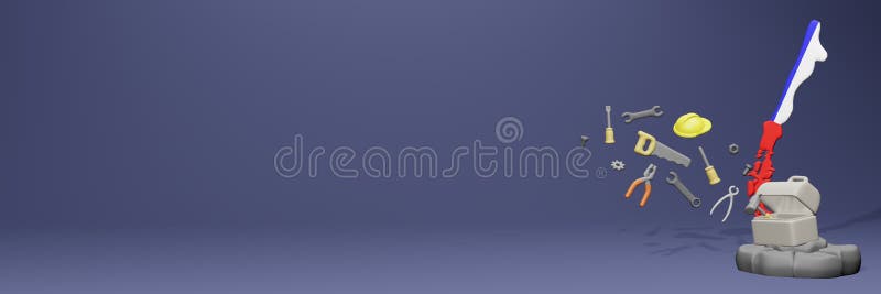 3d Rendering of Work Tools and Porters in Chile for Cover Website Stock ...
