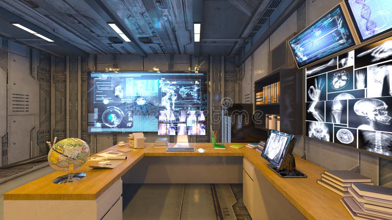 3D Rendering of the Workroom Stock Illustration - Illustration of ...