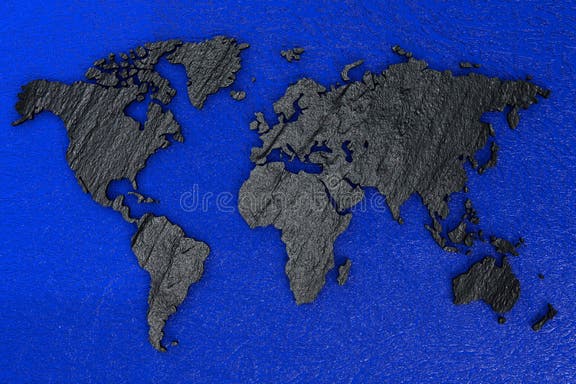 3d Rendering World Map of Rough Stone Texture Stock Illustration ...