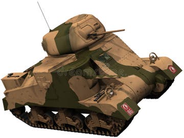 3d Rendering of a World War 2 Era M3 Grant Tank Stock Illustration ...