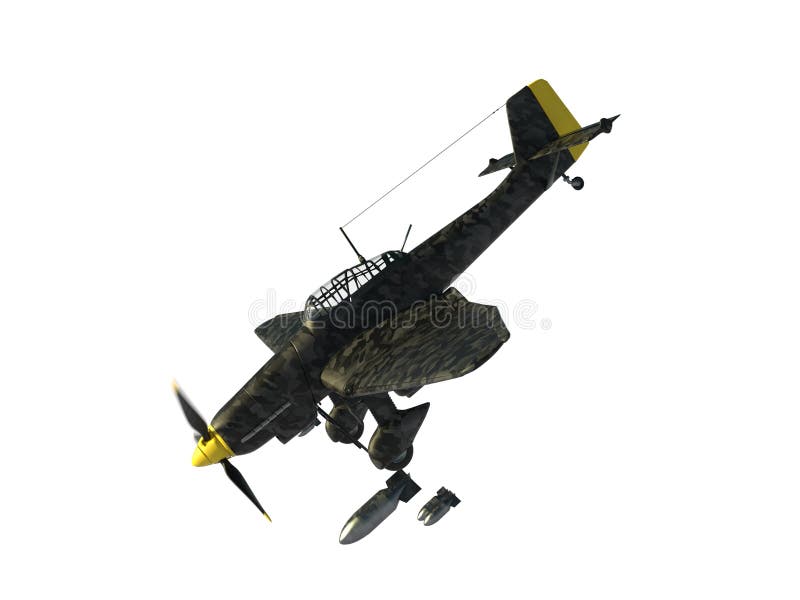 Junkers Ju 87B Stuka. Vector Drawing of WW2 German Dive Bomber and ...