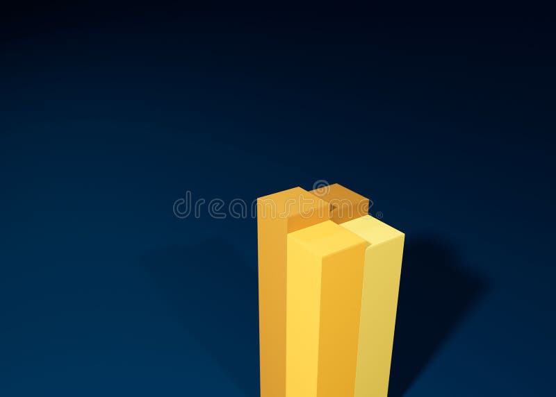 3d Rendering of Yellow Columns Together Making Shadows on the Blue ...