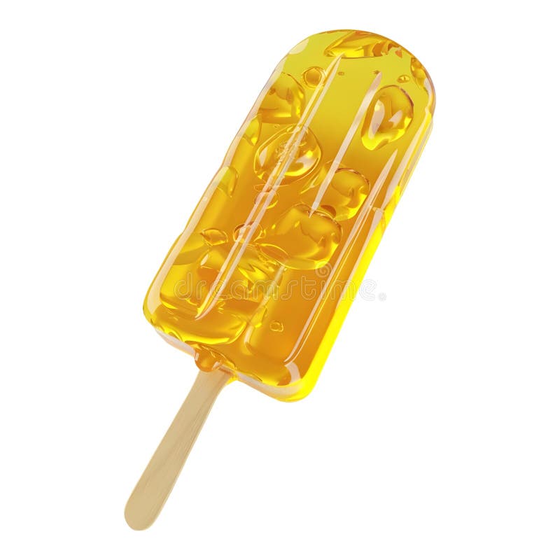 3D Rendering of a Yellow Ice Cream on Transparent Background - Ai ...