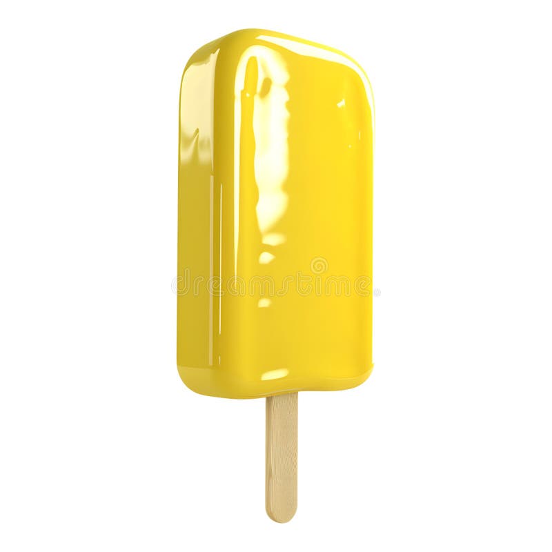 3D Rendering of a Yellow Ice Cream on Transparent Background - Ai ...