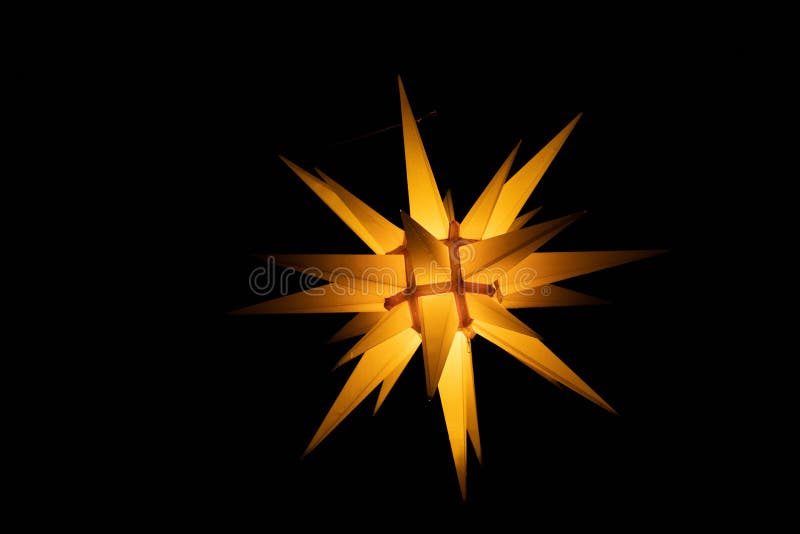 3d Rendering of a Yellow Lightning Star on a Black Background Stock ...