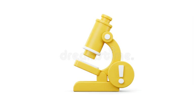Yellow Microscope with Exclamation Mark Stock Illustration ...