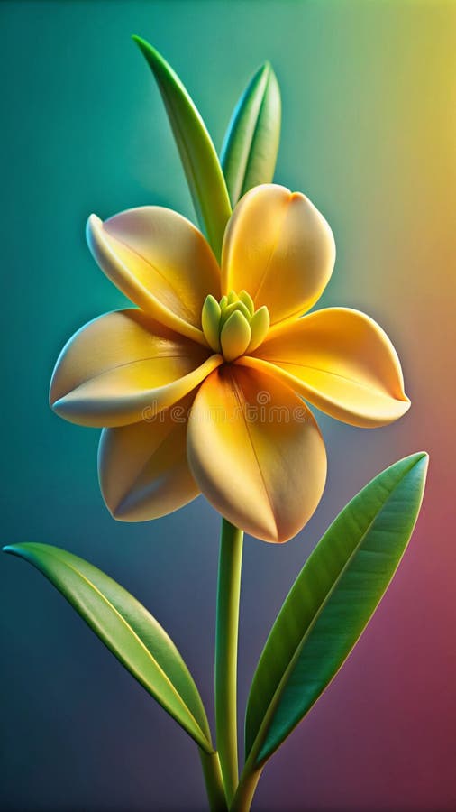3d Rendering of Yellow Oleander Flower. Generative AI Stock ...