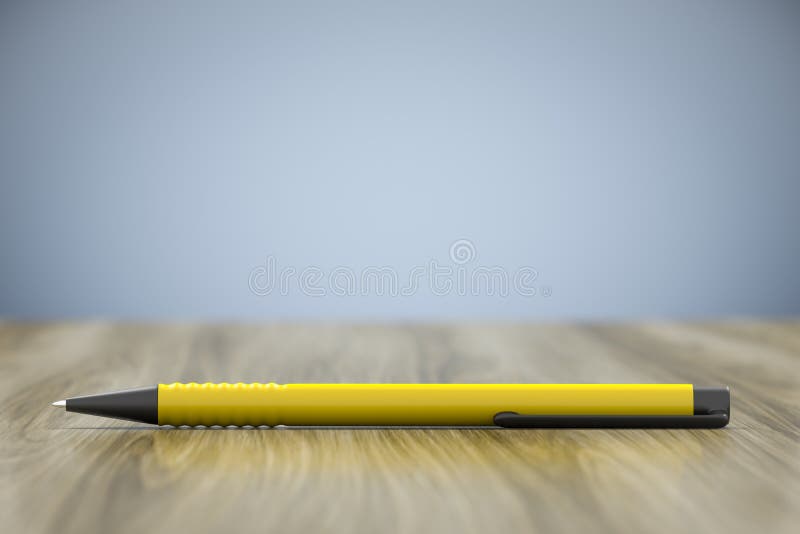 A Yellow Pen and Lots of Space for Your Content Stock Illustration ...