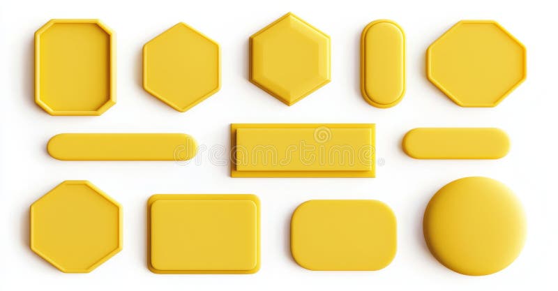 3D Rendering of Yellow Plaques with Blank Spaces for Text for Promotion ...
