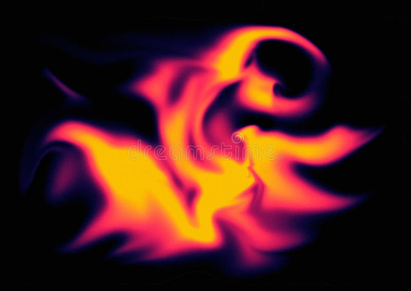 3d Rendering of a Yellow and Red Flame on the Black Background Stock ...