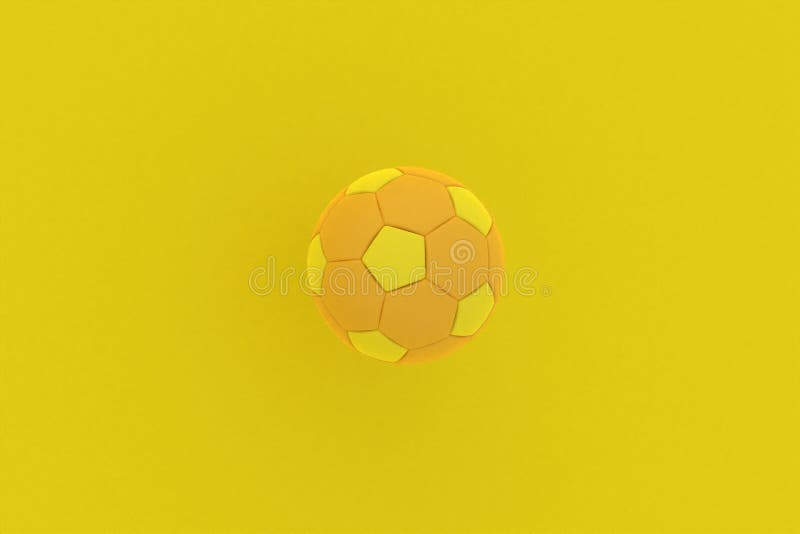 3d Rendering Yellow Soccer Ball on Yellow Background, 3d Illustration ...