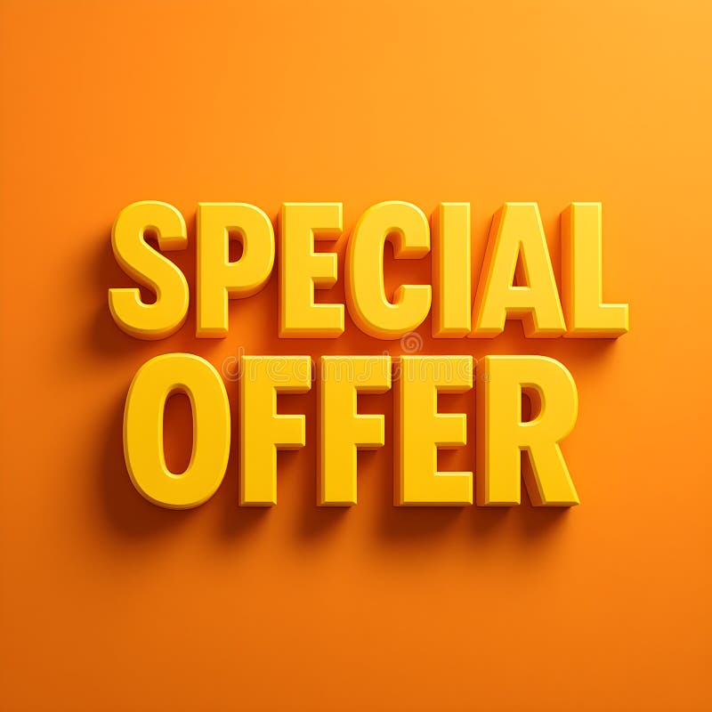 3d Rendering of Yellow Special Offer Message on Orange Background Stock ...