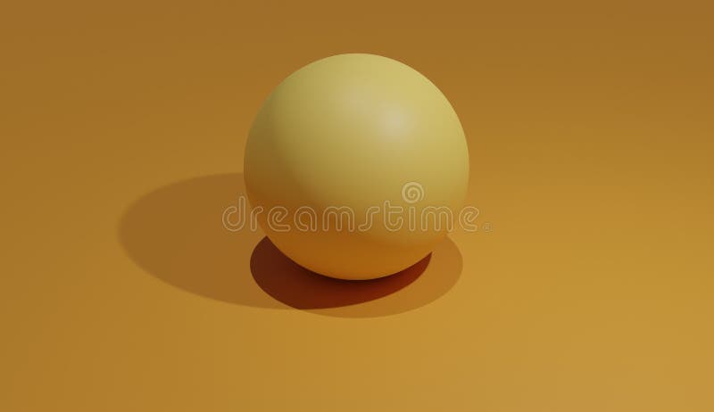 3d Rendering of a Yellow Sphere on Yellow Background Stock Illustration ...